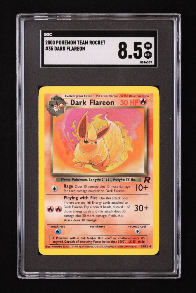 Dark Flareon 2000 Pokemon Team Rocket Unlimited #35 (SGC 8.5 ...