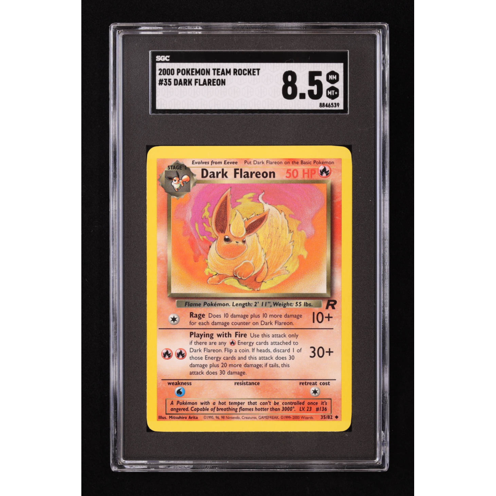 Dark Flareon 2000 Pokemon Team Rocket Unlimited #35 (SGC 8.5 ...