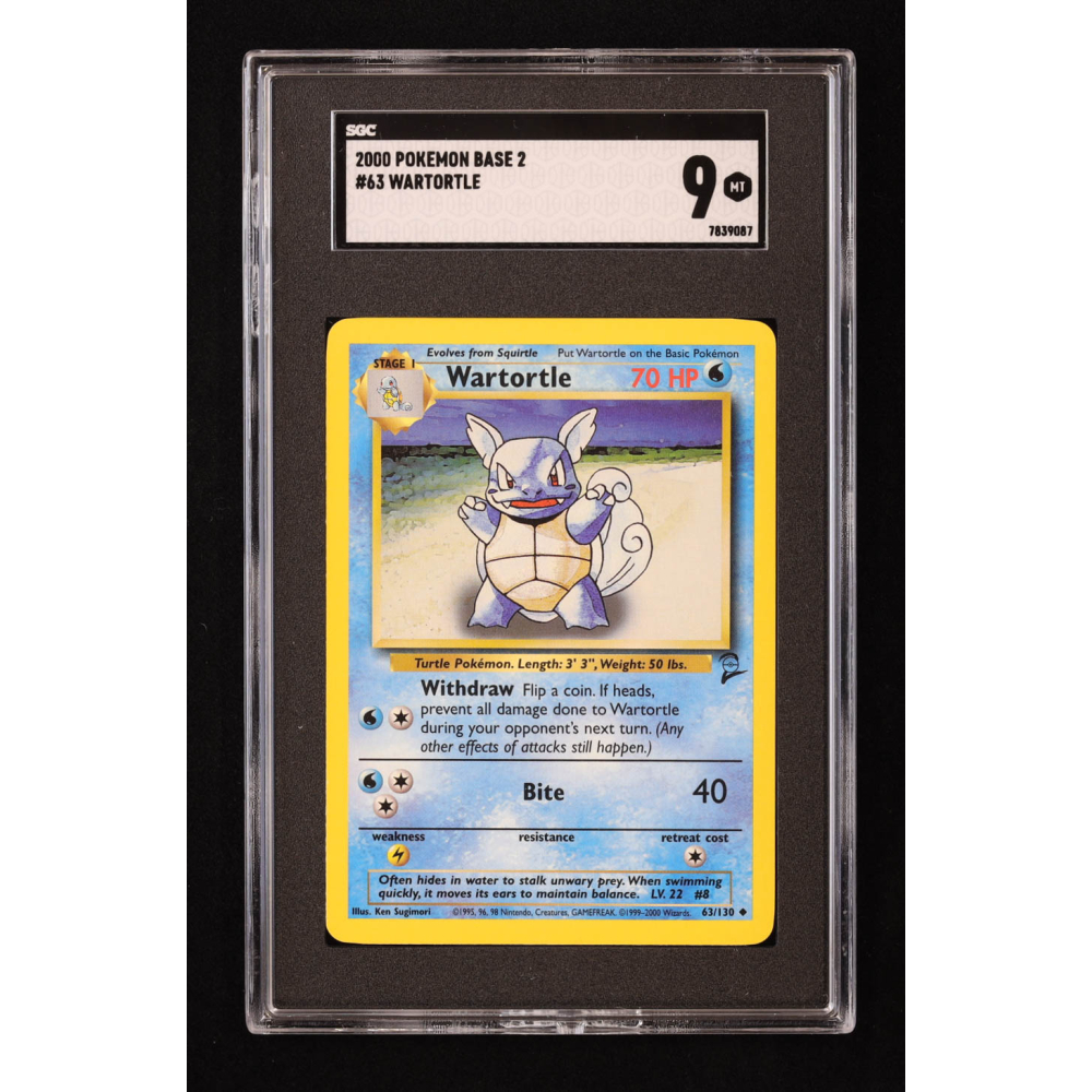Wartortle 2000 Pokemon Base 2 Unlimited #63 (SGC 9) | Pristine Auction
