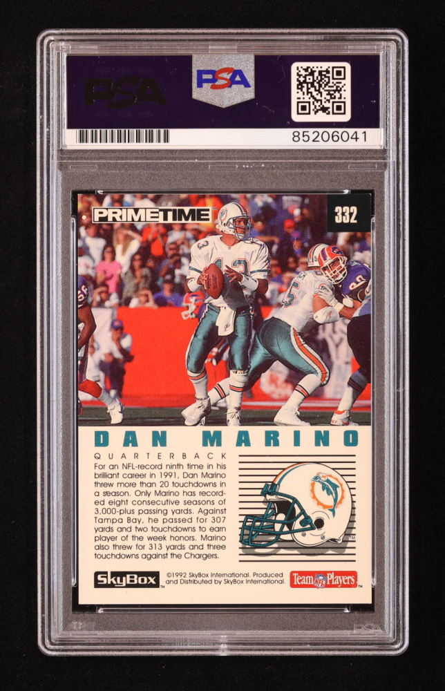 Dan Marino Signed 1992 SkyBox Prime Time #332 MVP (PSA) | Pristine Auction