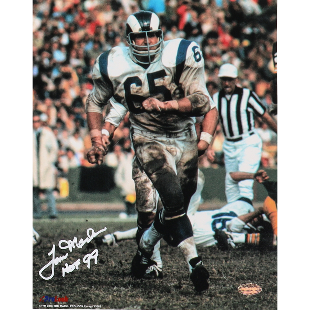 Tom Mack Signed Rams 8x10 Photo Inscribed "HOF 99" (Schwartz ...