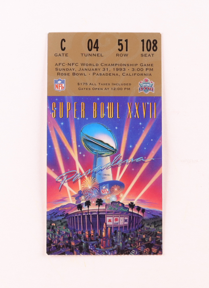 Original 1993 Super Bowl XXXI Ticket Stub | Pristine Auction