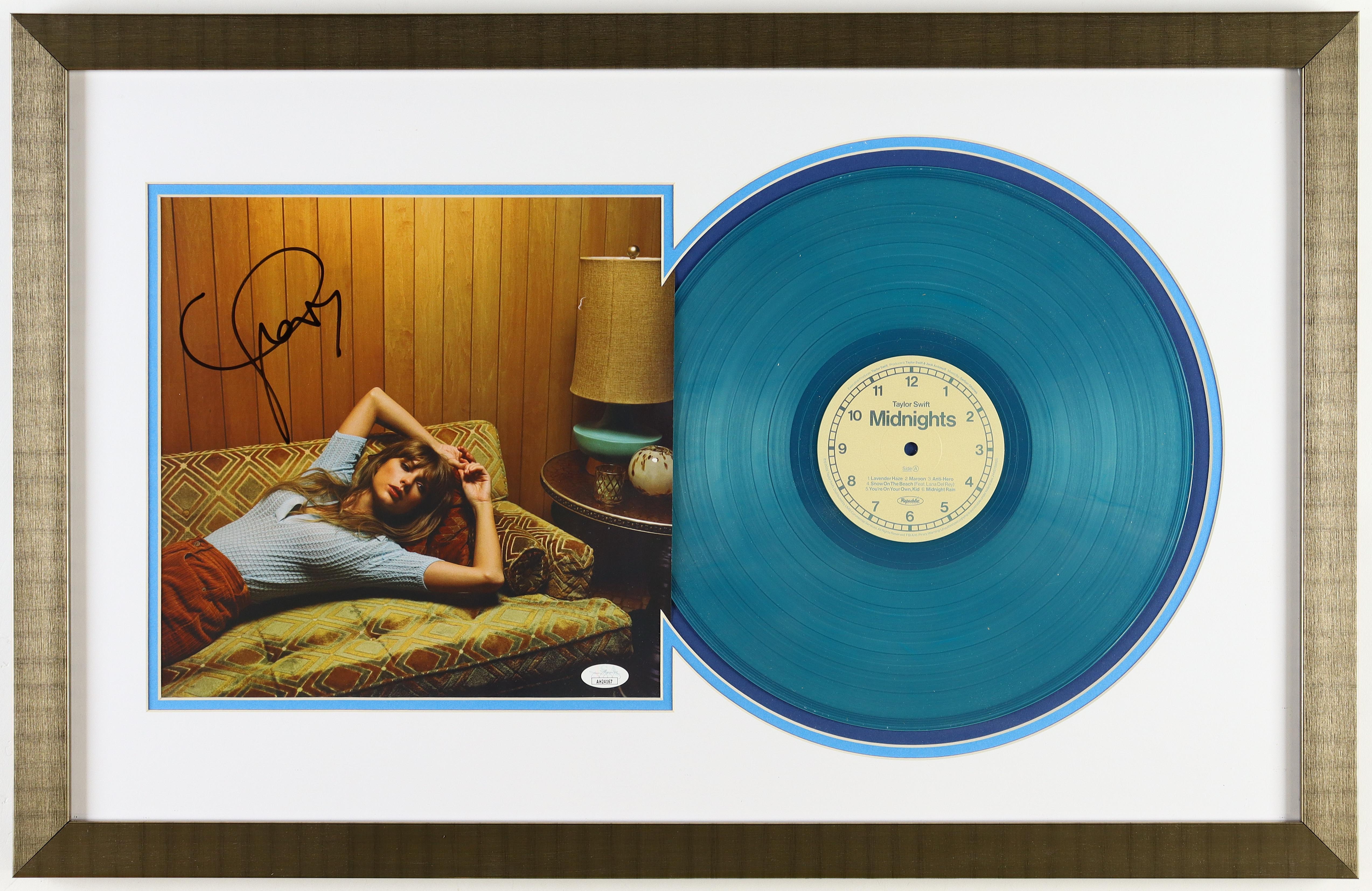 Taylor Swift Signed Custom Framed "Midnights" Vinyl Album Insert ...