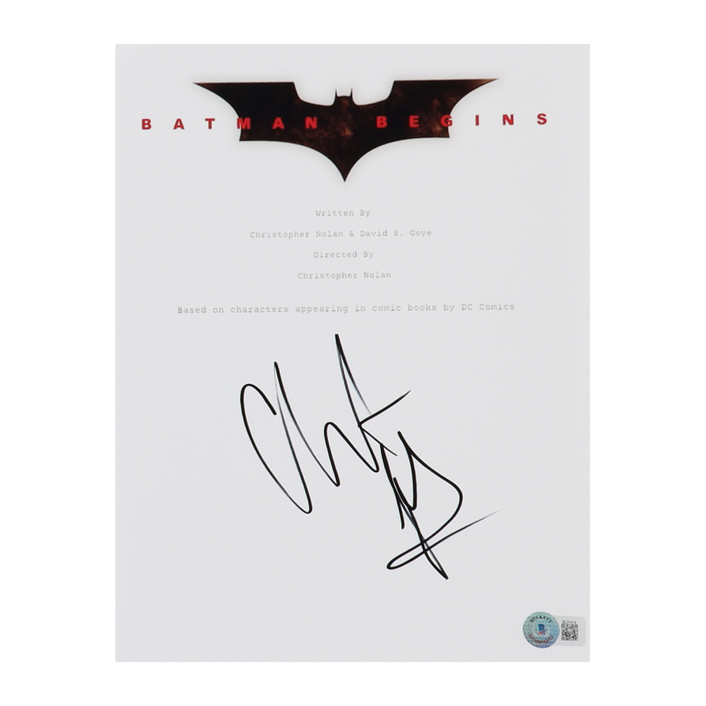 Christian Bale Signed "Batman Begins" 8x10 Script Cover Photo (Beckett ...