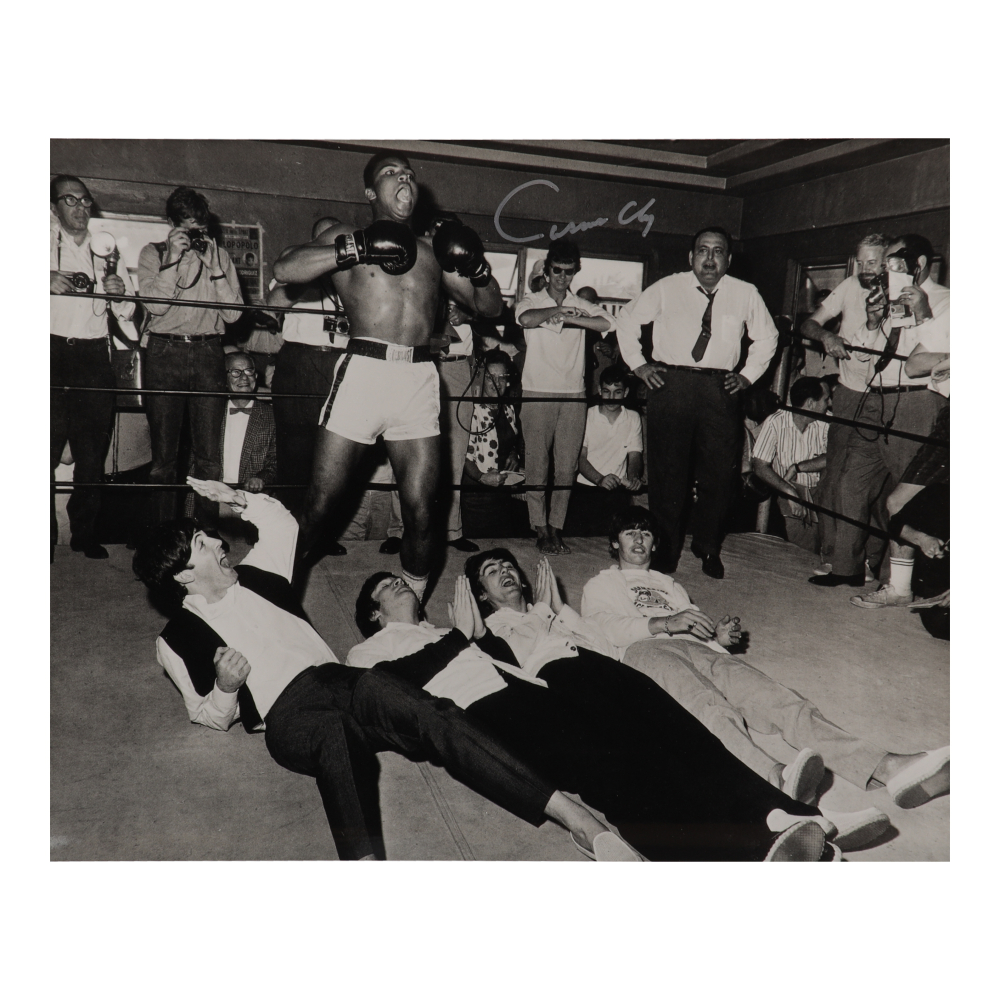 Cassius Clay AKA Muhammad Ali Signed 16x20 Photo "With The Beatles ...