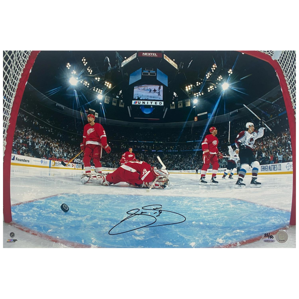 Joe Sakic Signed Avalanche "Celebration" 16x24 (UDA) | Pristine Auction