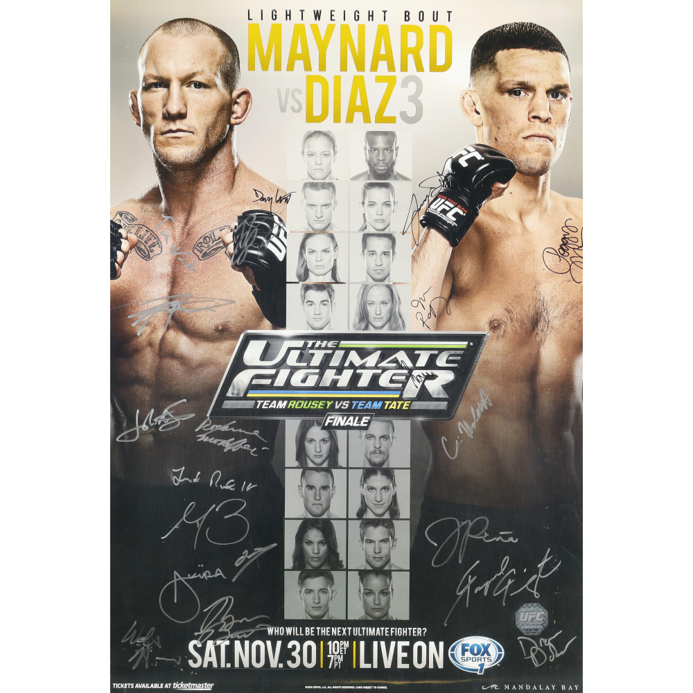 "UFC Lightweight Bout: Maynard vs Diaz" LE 27x39 Poster Signed By (20 ...