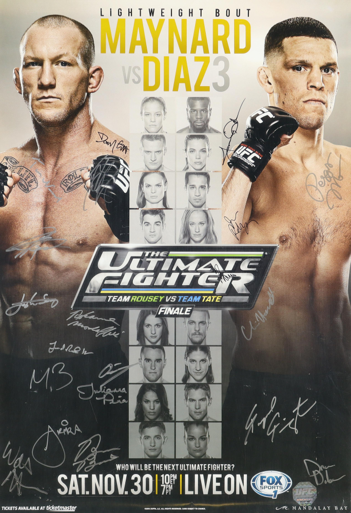 "UFC Lightweight Bout: Maynard vs Diaz" LE 27x39 Poster Signed By (20 ...