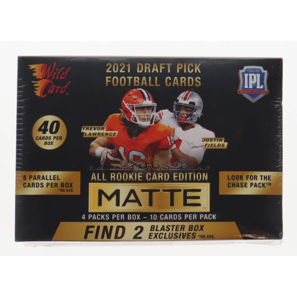 2021 Wild Card Matte Black Draft Pick Football Blaster Box with (4 ...