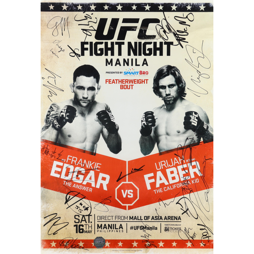 UFC Fight Night: Edgar vs. Faber 27x39 Poster Signed by (24) with ...
