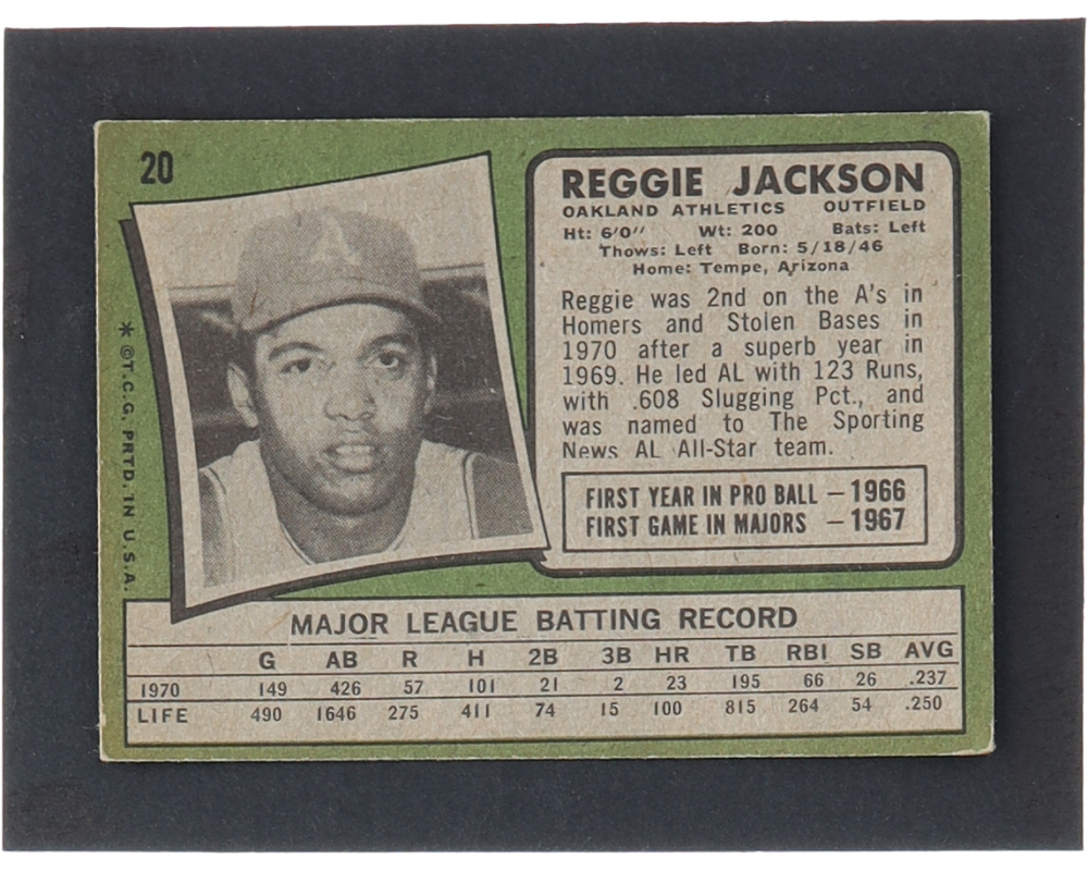 Reggie Jackson 1971 Topps #20 | Pristine Auction