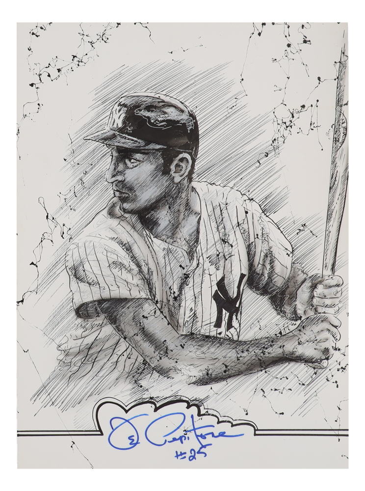 Joe Pepitone & Gary Longordo Signed Yankees Original Artwork (JSA & PA ...