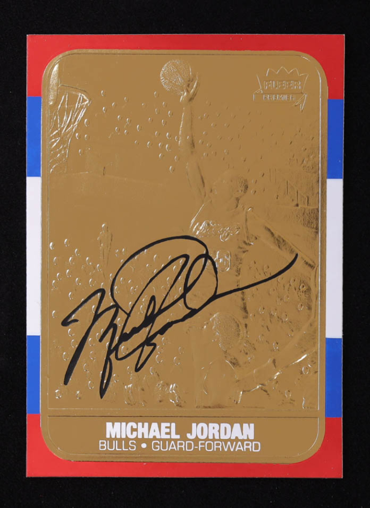 Michael Jordan 1997 Fleer Premier Signature Series 23Kt Gold Card #5406 ...