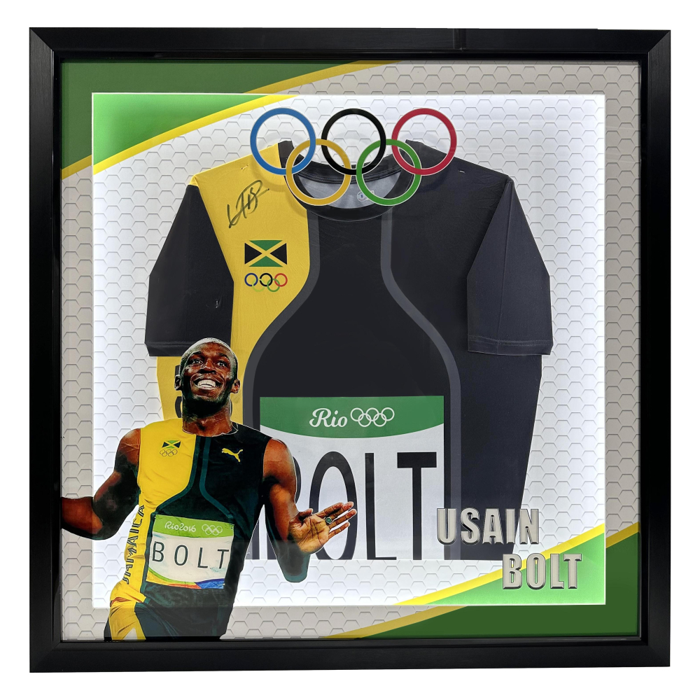 Usain Bolt Signed Custom Framed 3D LED Jersey Display (Beckett ...