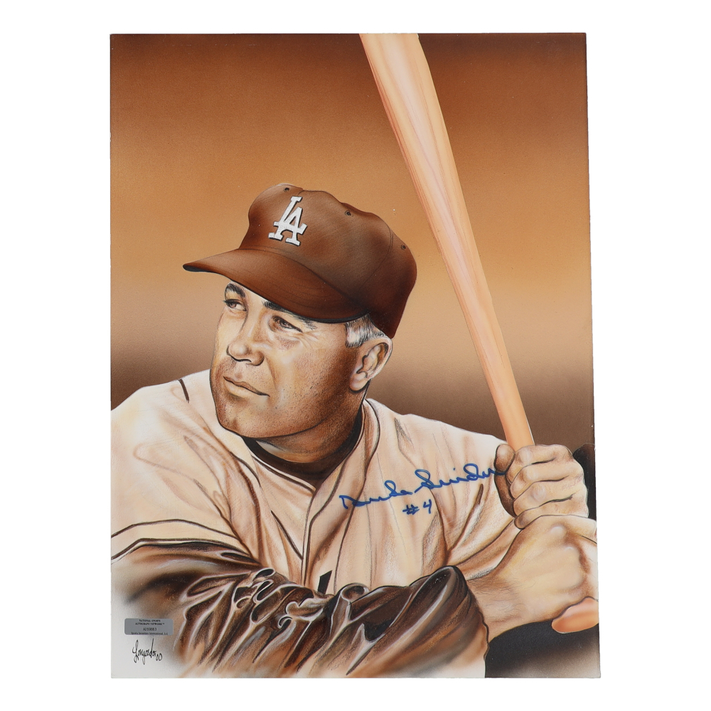 Duke Snider & Gary Longordo Signed Dodgers Original Artwork (JSA & PA ...