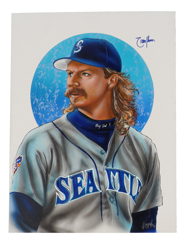 Randy Johnson & Gary Longordo Signed Mariners Original Artwork (JSA ...