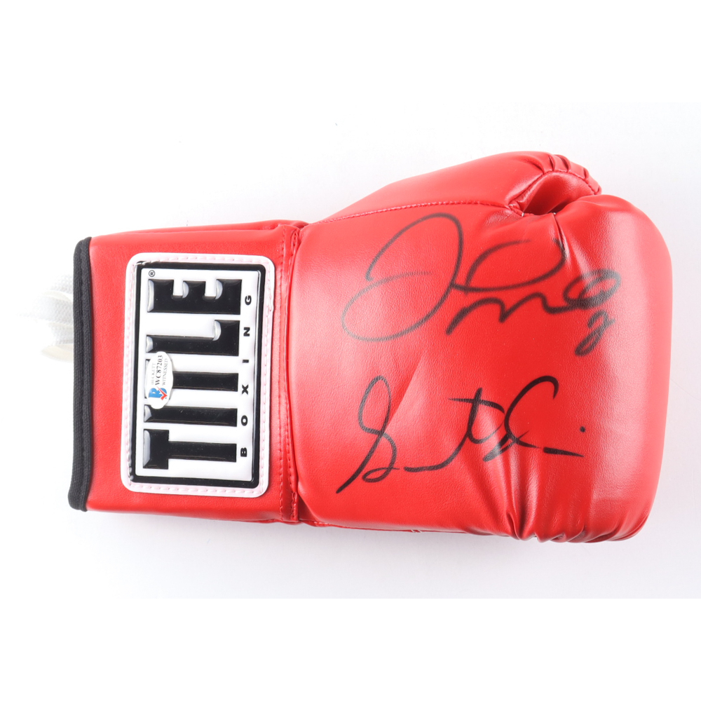 Gervonta Davis & Floyd Mayweather Jr. Signed Title Boxing Glove ...