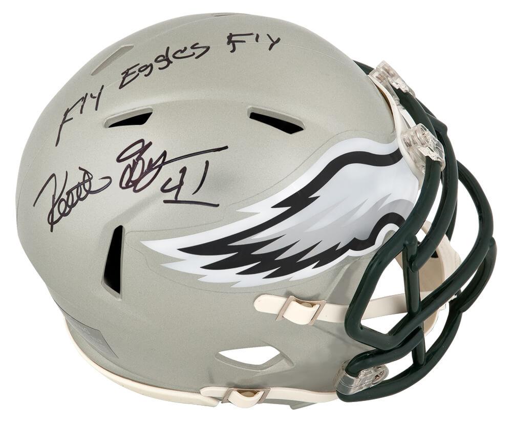 Keith Byars Signed Eagles Flash Alternate Speed Mini Helmet Inscribed ...