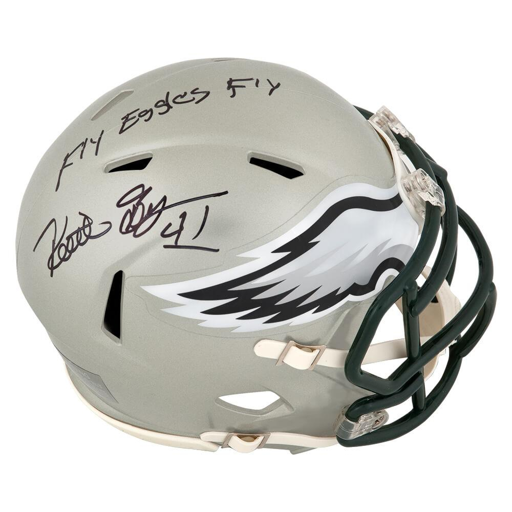 Keith Byars Signed Eagles Flash Alternate Speed Mini Helmet Inscribed ...