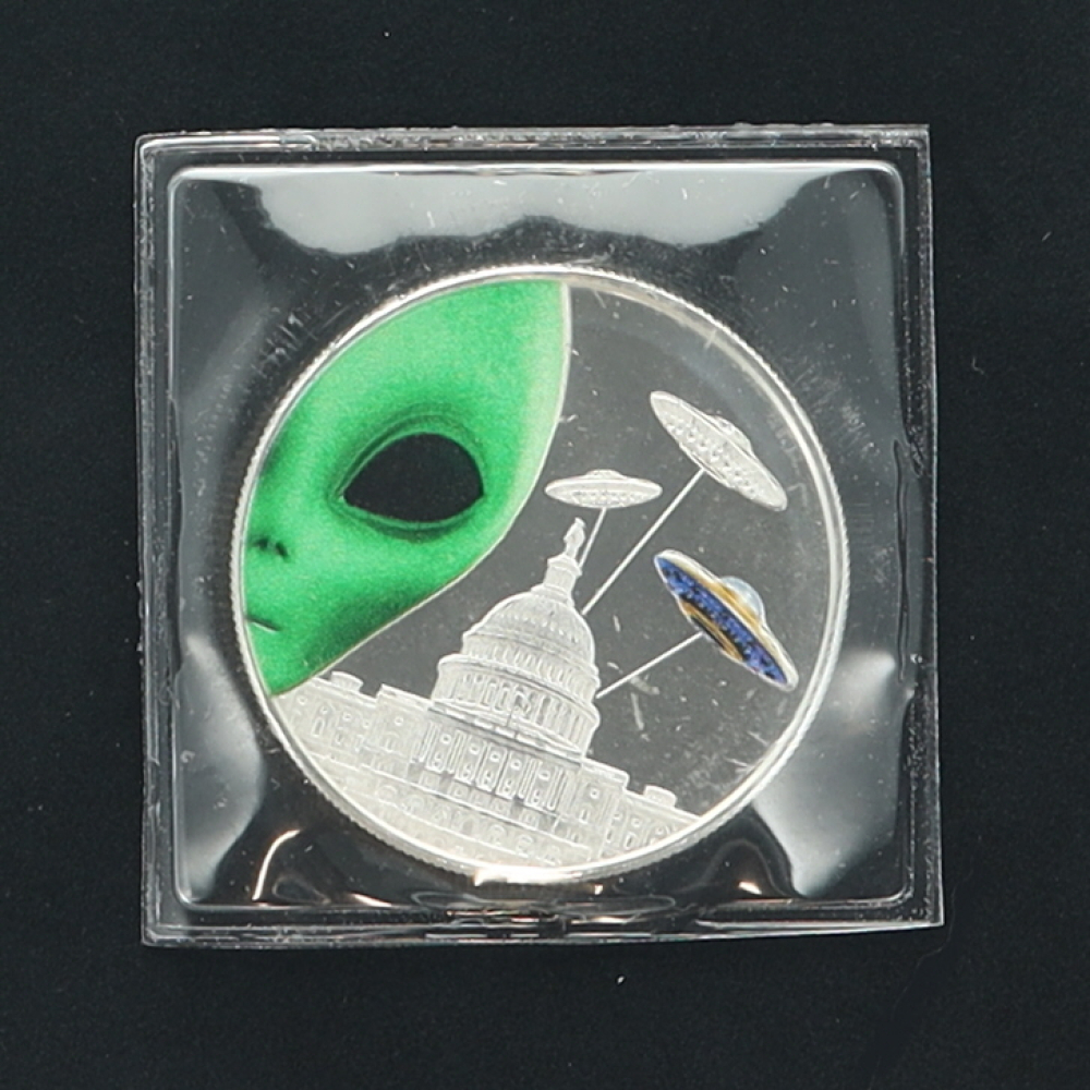 Highland Mint UFO Alien Invasion Colorized 1 ounce .999 Fine Silver ...