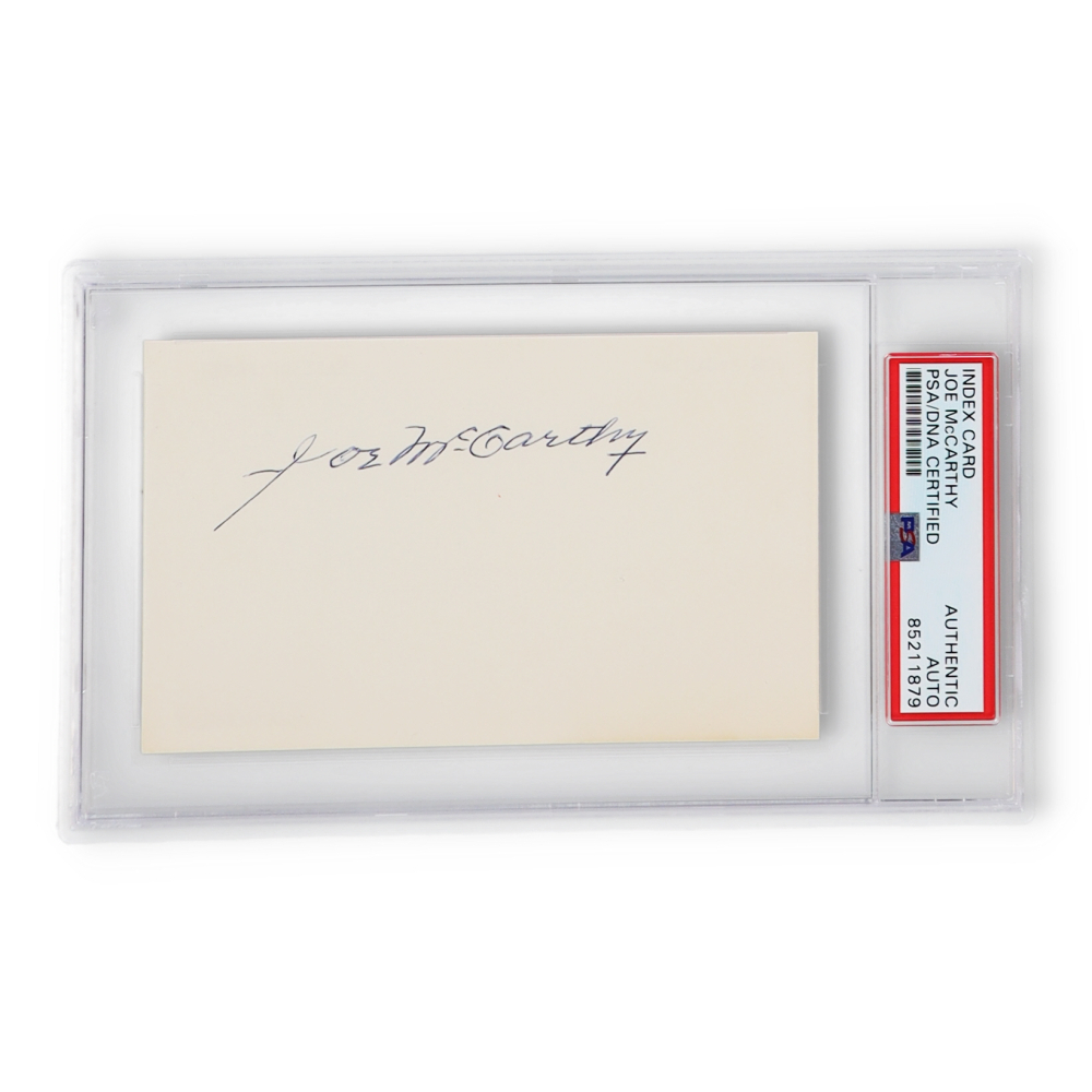 Joe McCarthy Signed 3x5 Index Card (PSA) | Pristine Auction