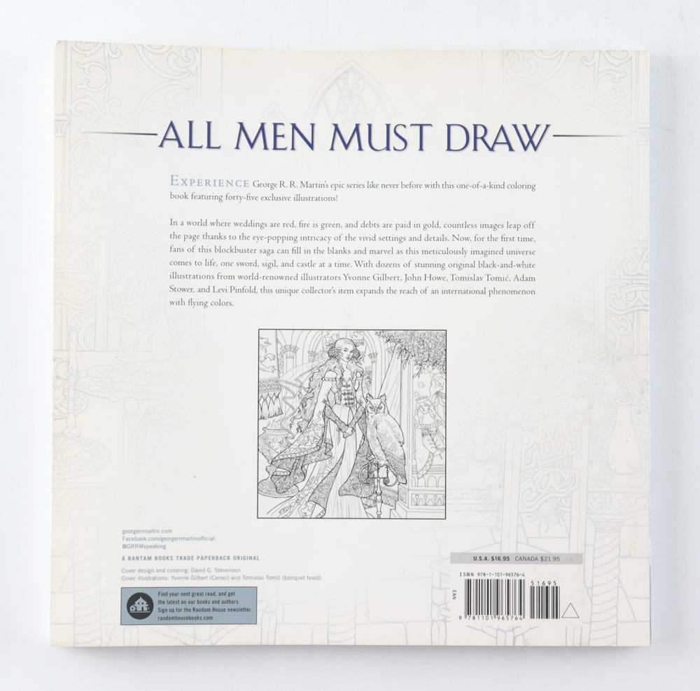 George R.R. Martin Signed "A Game of Thrones" Coloring Book (Beckett ...