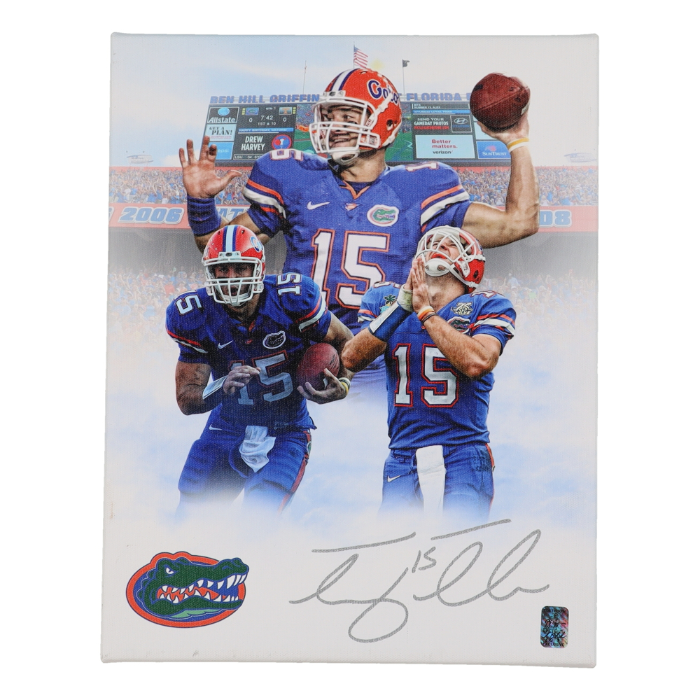 Tim Tebow Signed Florida Gators 11x14 Print on Canvas (Tebow ...