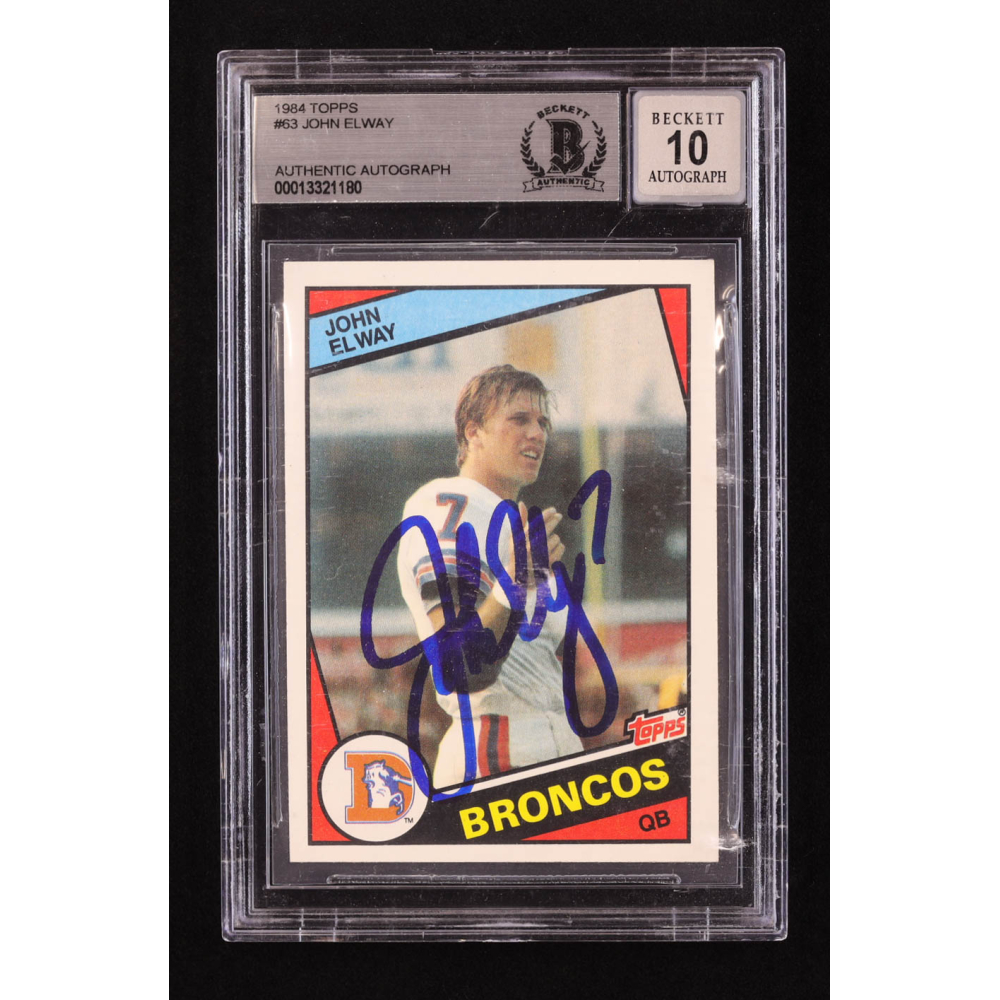 John Elway Signed 1984 Topps #63 RC (BGS | Auto 10) | Pristine Auction