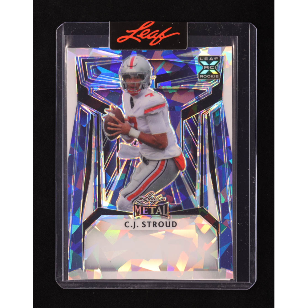 CJ Stroud 2022 Leaf Metal Crystal Blue Pre-Production Proof #NNO #1/1 ...