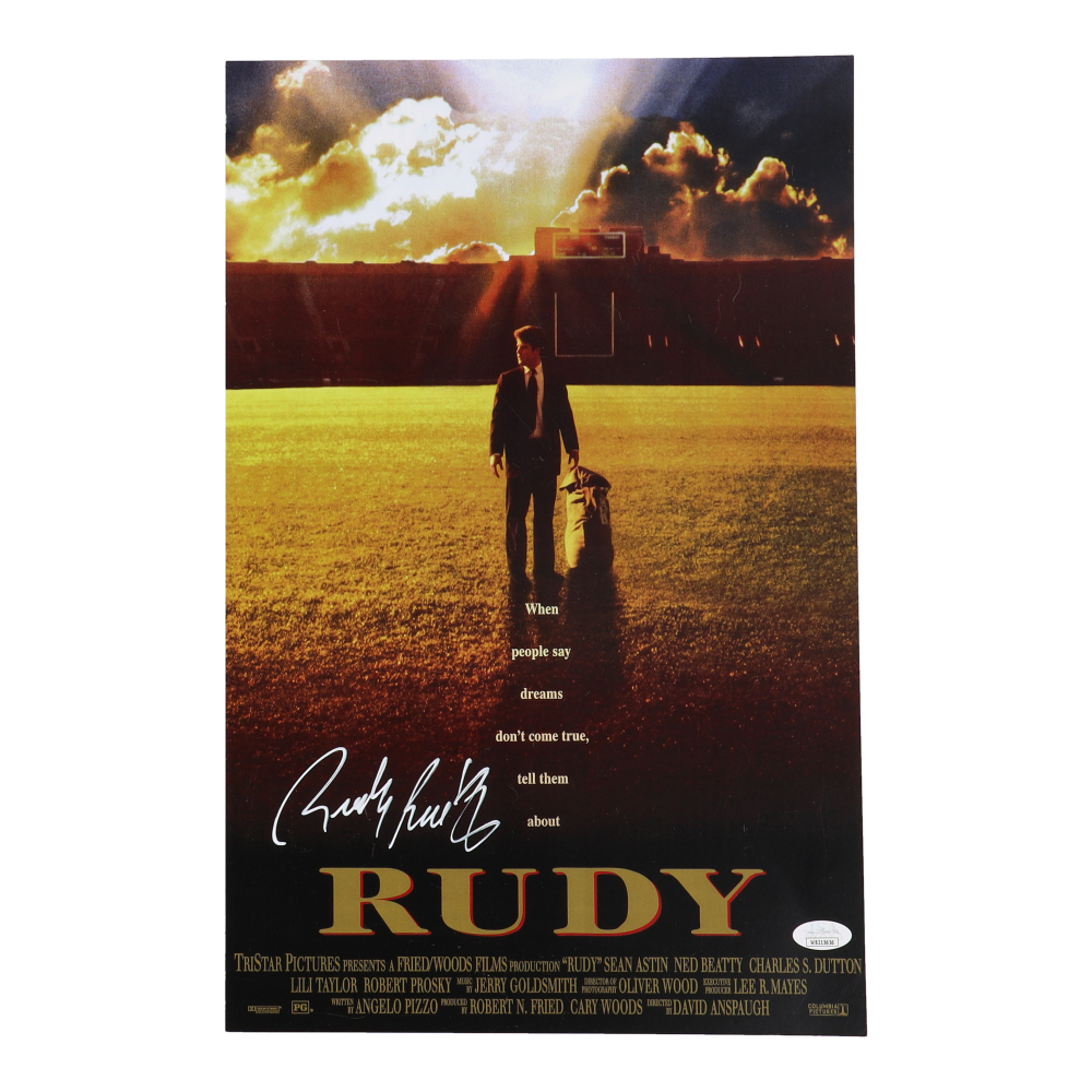 Rudy Ruettiger Signed "Rudy" 11x17 Movie Poster Photo (JSA) | Pristine ...