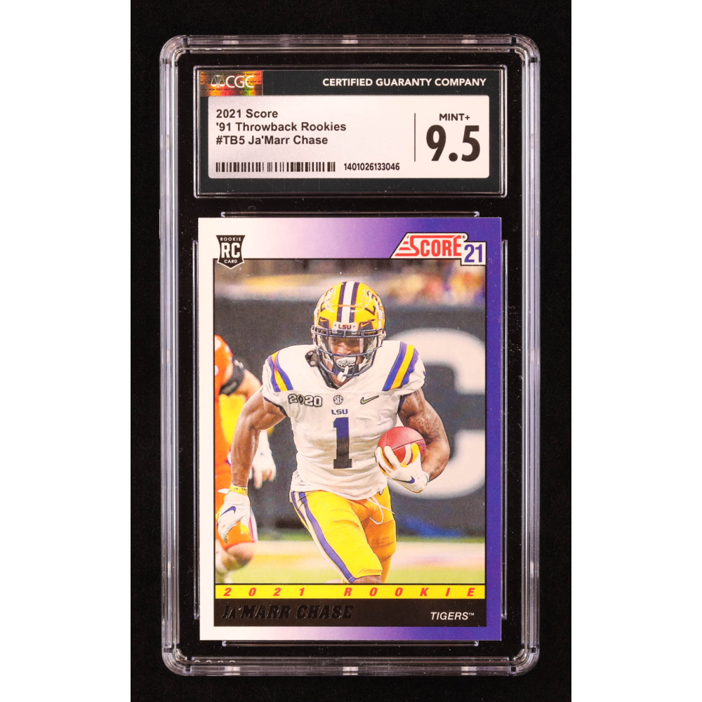Ja'Marr Chase 2021 Score '91 Throwback Rookies #5 RC (CGC 9.5 ...