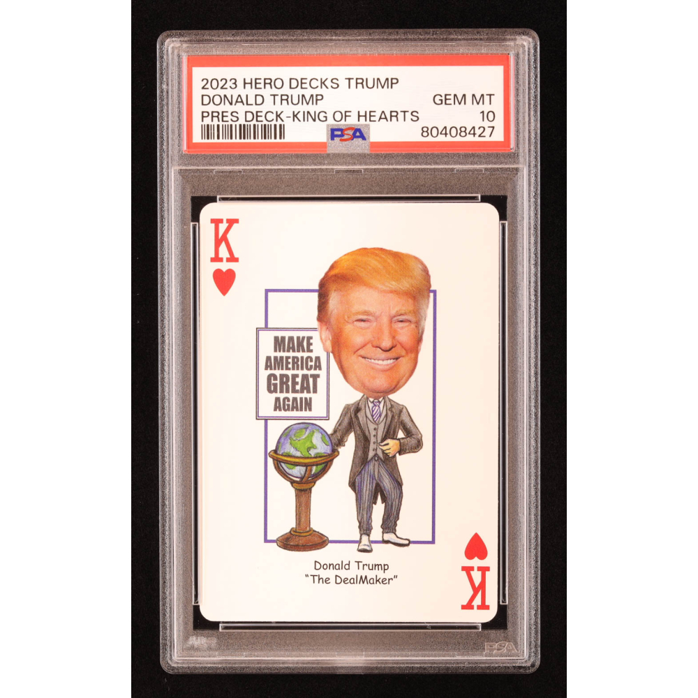 Donald Trump 2023 Hero Decks King of Hearts (PSA 10) | Pristine Auction
