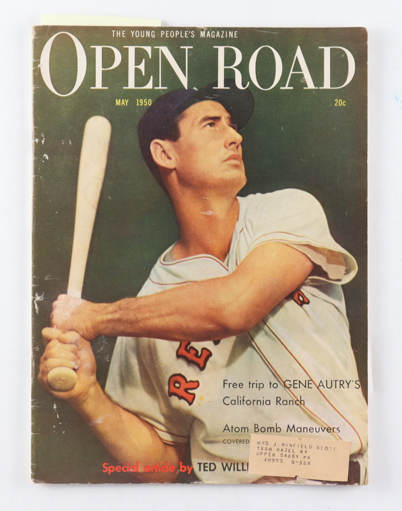 May 1950 Open Road Full Magazine with Ted Williams Cover | Pristine Auction