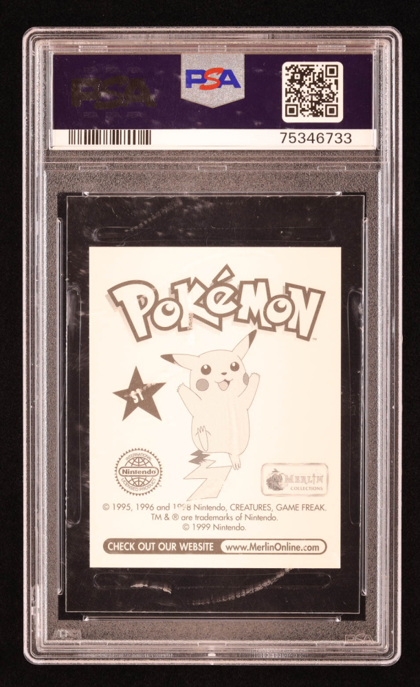 Pikachu 1999 Merlin Pokemon Album Stickers #S1 (PSA 10) | Pristine Auction