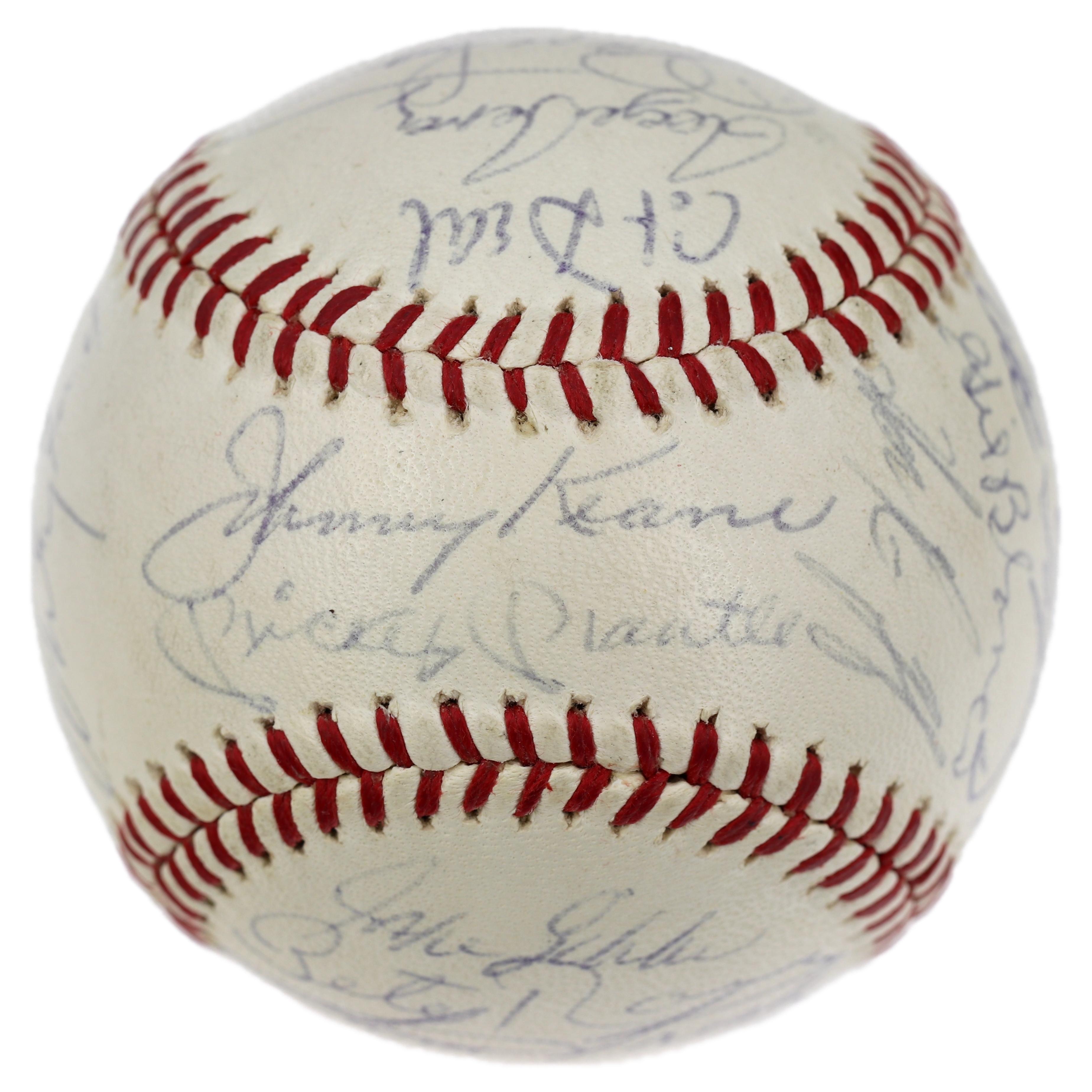 1965 Yankees OAL Baseball Team-Signed By (27) with Mickey Mantle, Roger ...