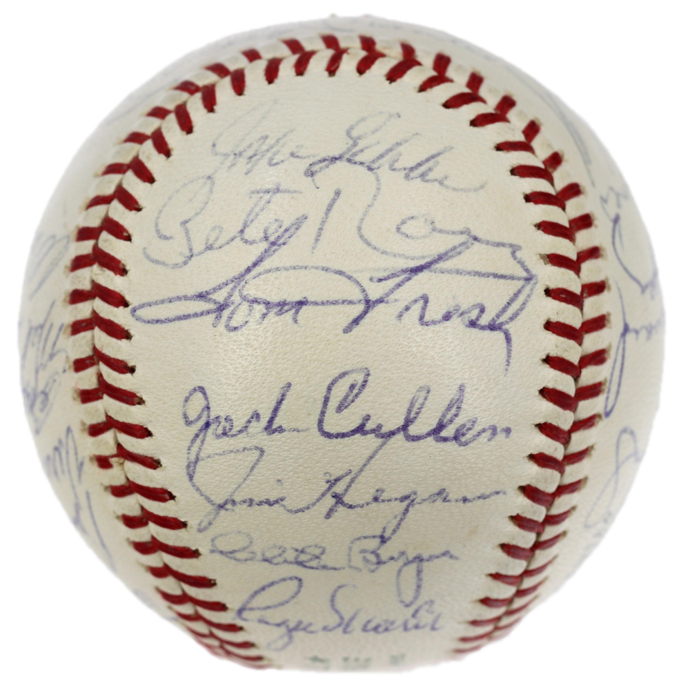 1965 Yankees OAL Baseball Team-Signed By (27) with Mickey Mantle, Roger ...