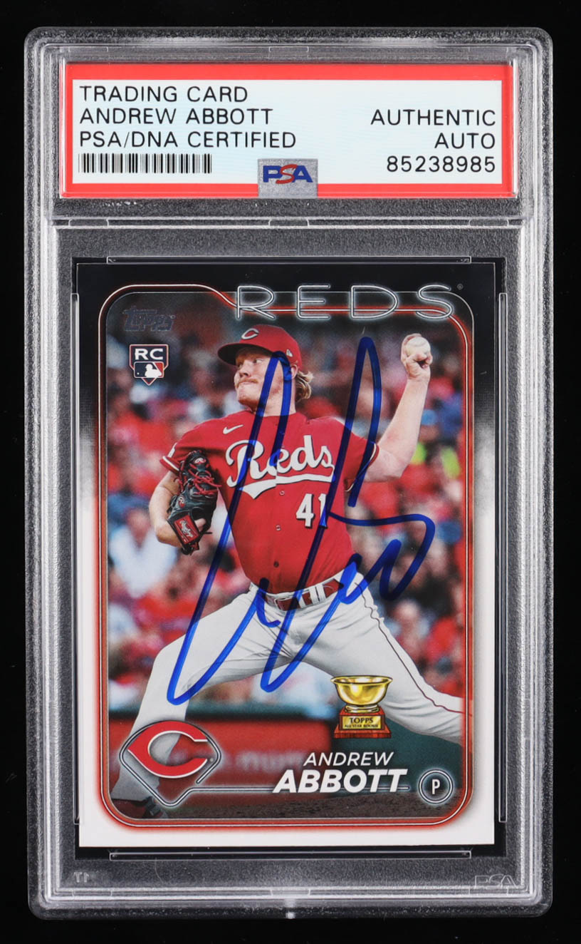 Andrew Abbott Signed 2024 Topps #214 RC (PSA) | Pristine Auction