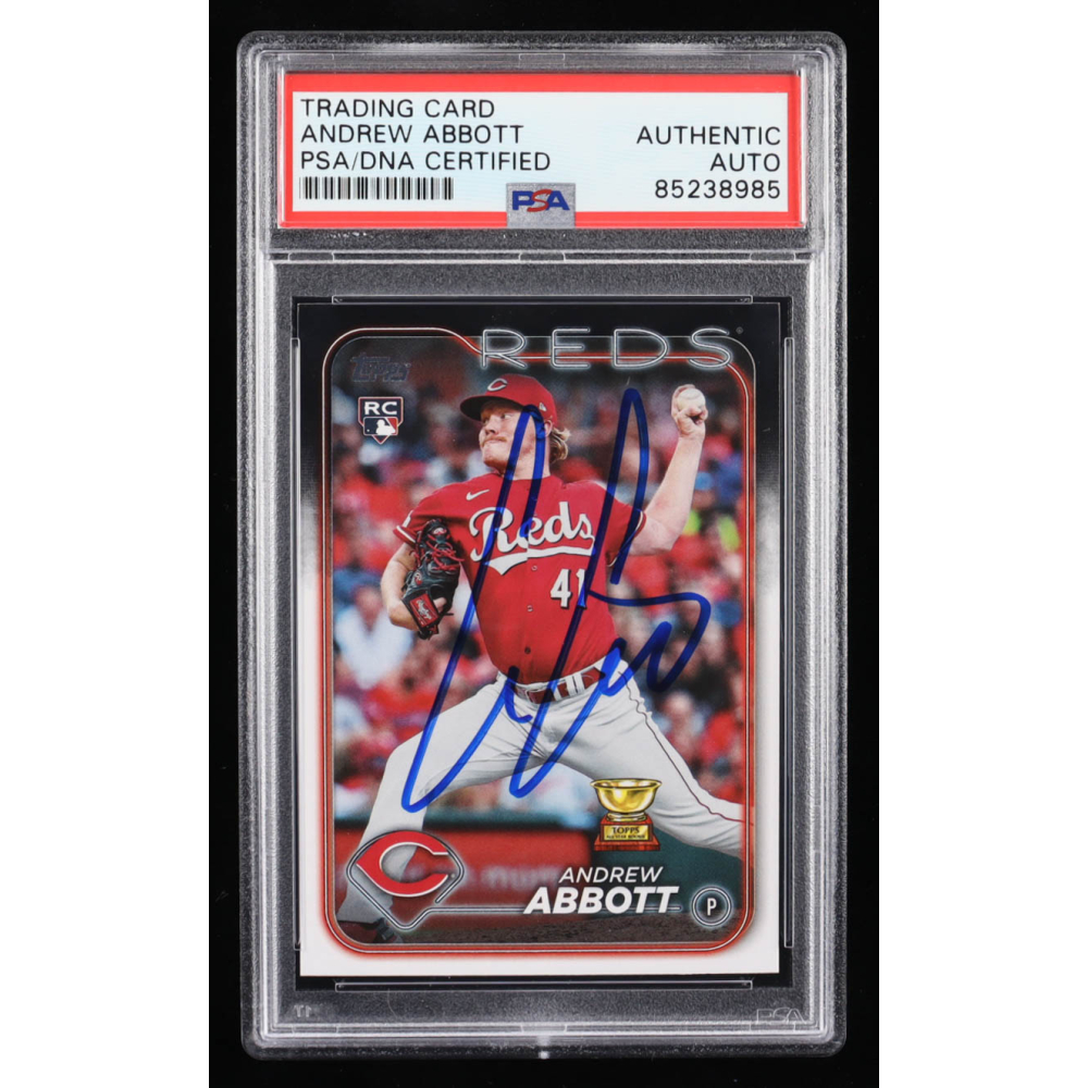 Andrew Abbott Signed 2024 Topps #214 RC (PSA) | Pristine Auction