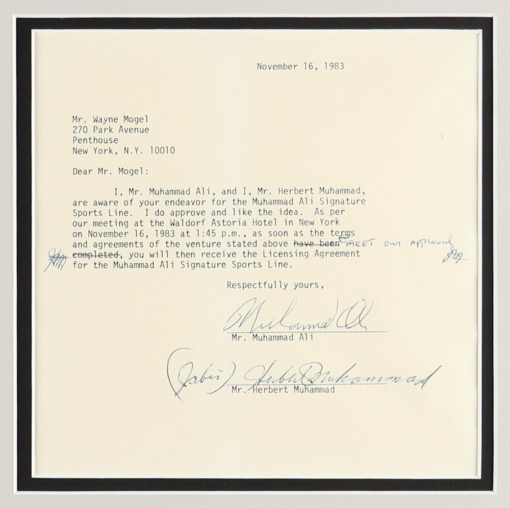 Muhammad Ali Signed Original 1983 Signature Sports Line Agreement ...