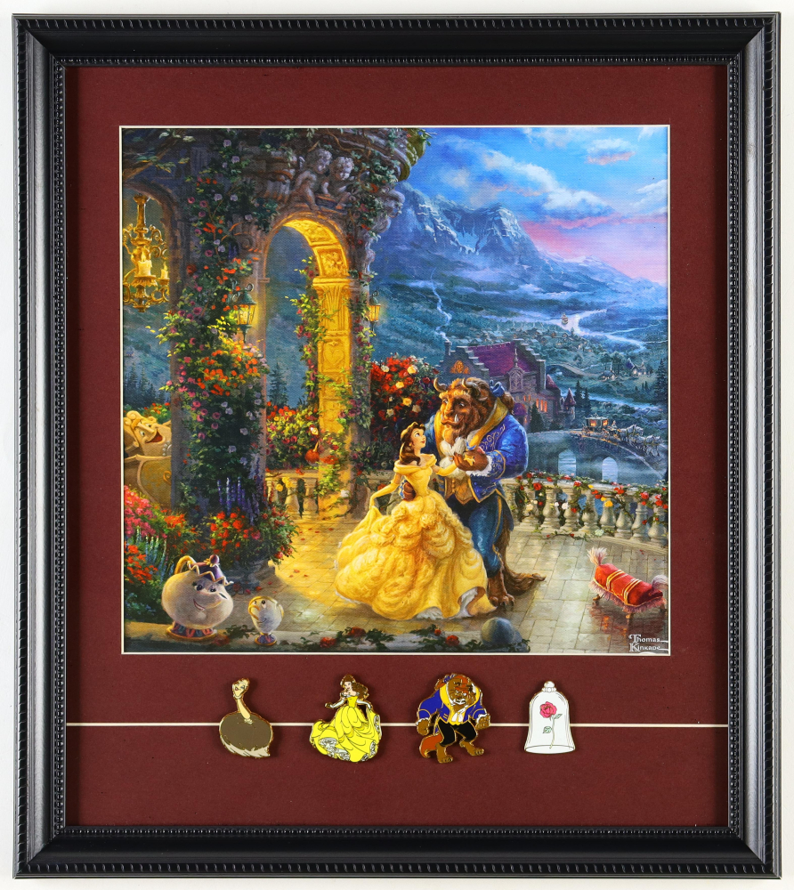 Thomas Kinkade "Beauty and the Beast" Custom Framed Print Display with ...