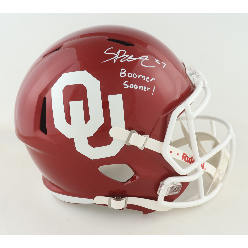Spencer Rattler Signed Oklahoma Sooners Full-Size Speed Helmet ...