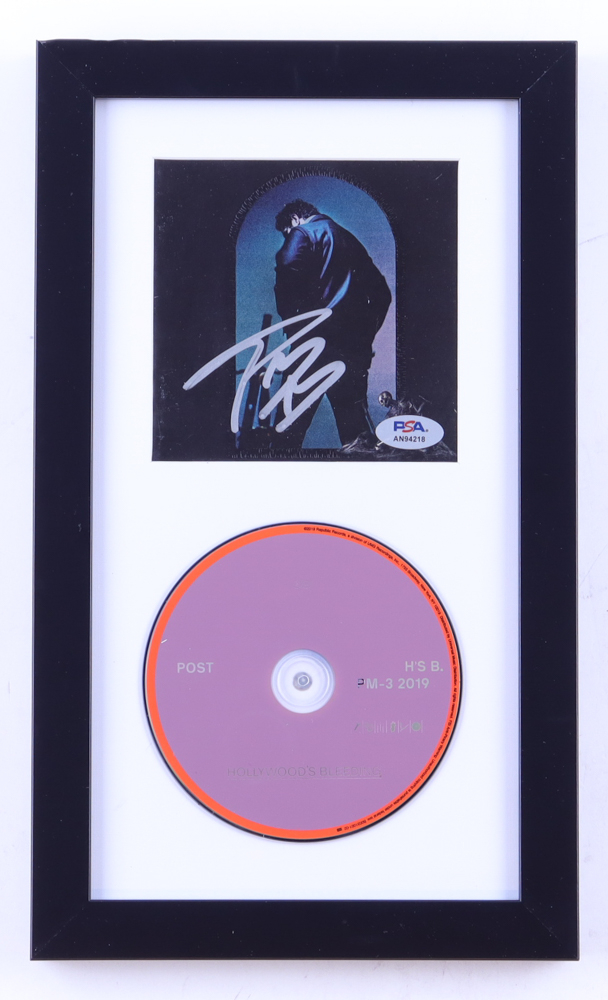 Post Malone Signed "Hollywood's Bleeding" Custom Framed CD Disc Album ...