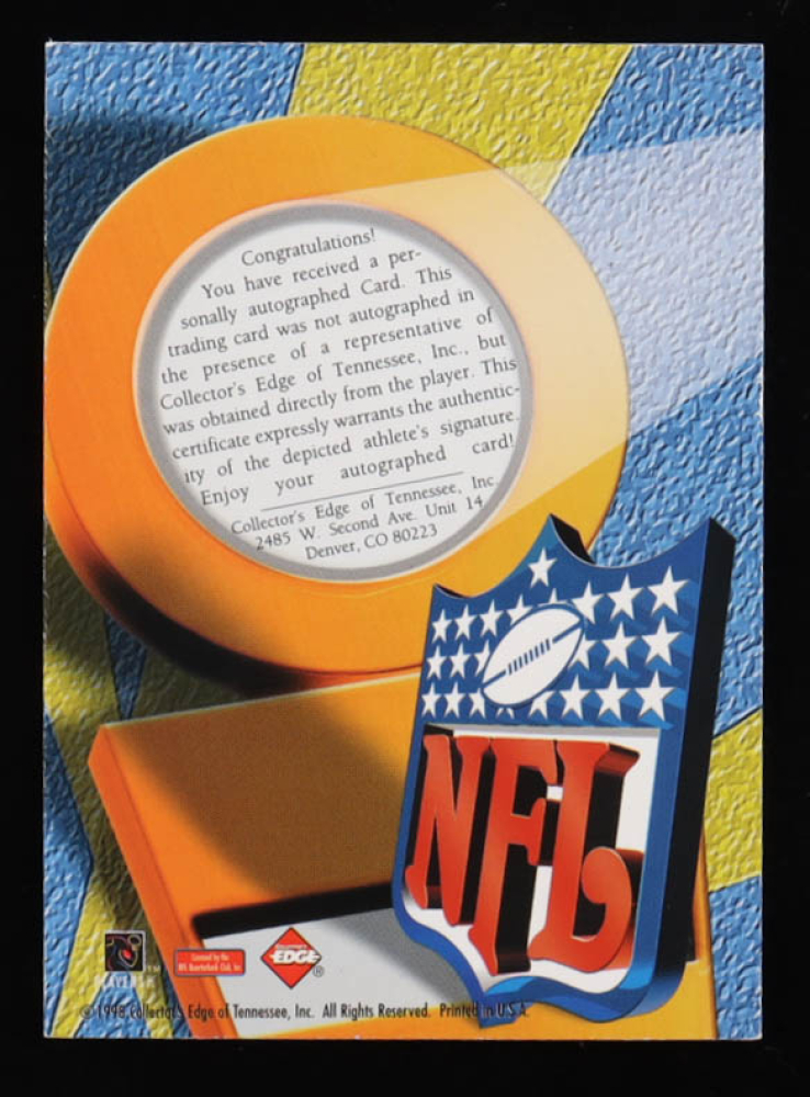 Peyton Manning 1998 Collector's Edge First Place Rookie Ink #23A Blue ...