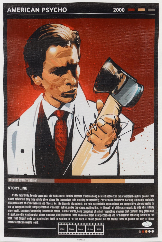 Christian Bale Signed "American Psycho" 16x24 Poster (JSA) | Pristine ...