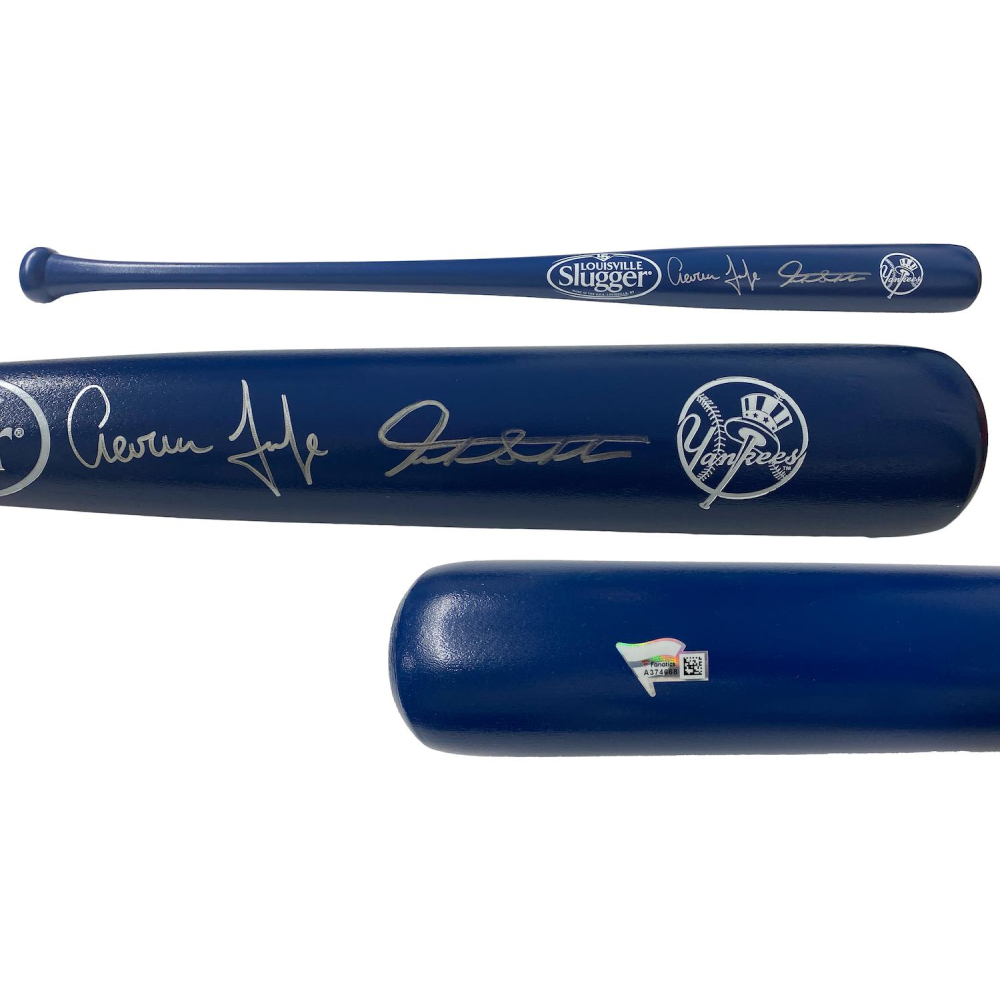 Aaron Judge & Giancarlo Stanton Signed Yankees Logo Louisville Slugger ...