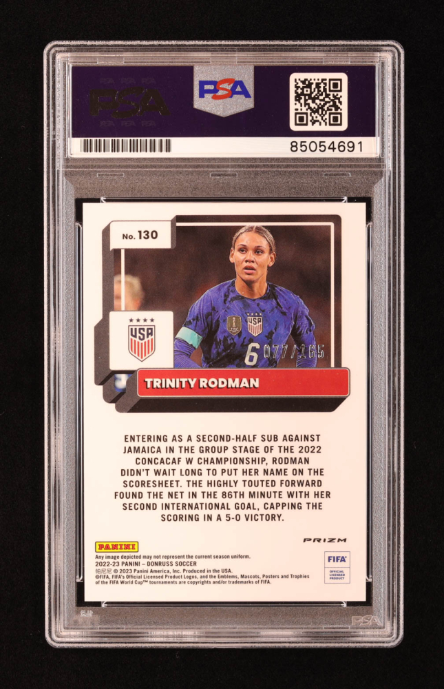Trinity Rodman Signed 2022-23 Donruss Optic Red #130 #077/165 RC (PSA ...