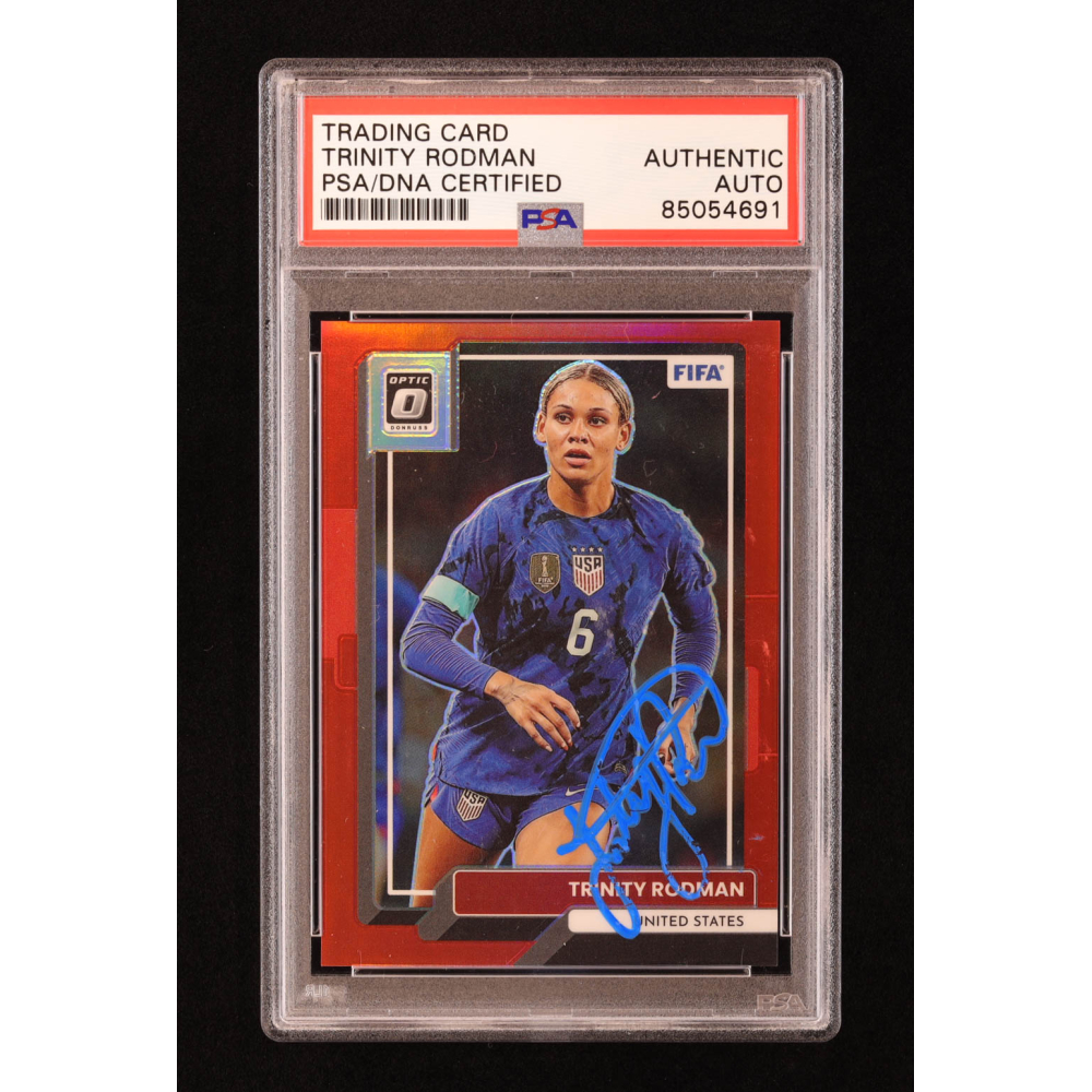 Trinity Rodman Signed 2022-23 Donruss Optic Red #130 #077/165 RC (PSA ...