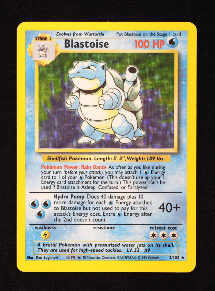 Blastoise Pokemon 1999 Base Unlimited #2 Holo | Pristine Auction