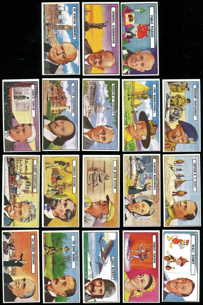 Complete Set of (48) 1966 Lyons Maid "Famous People" Cards with Walt ...