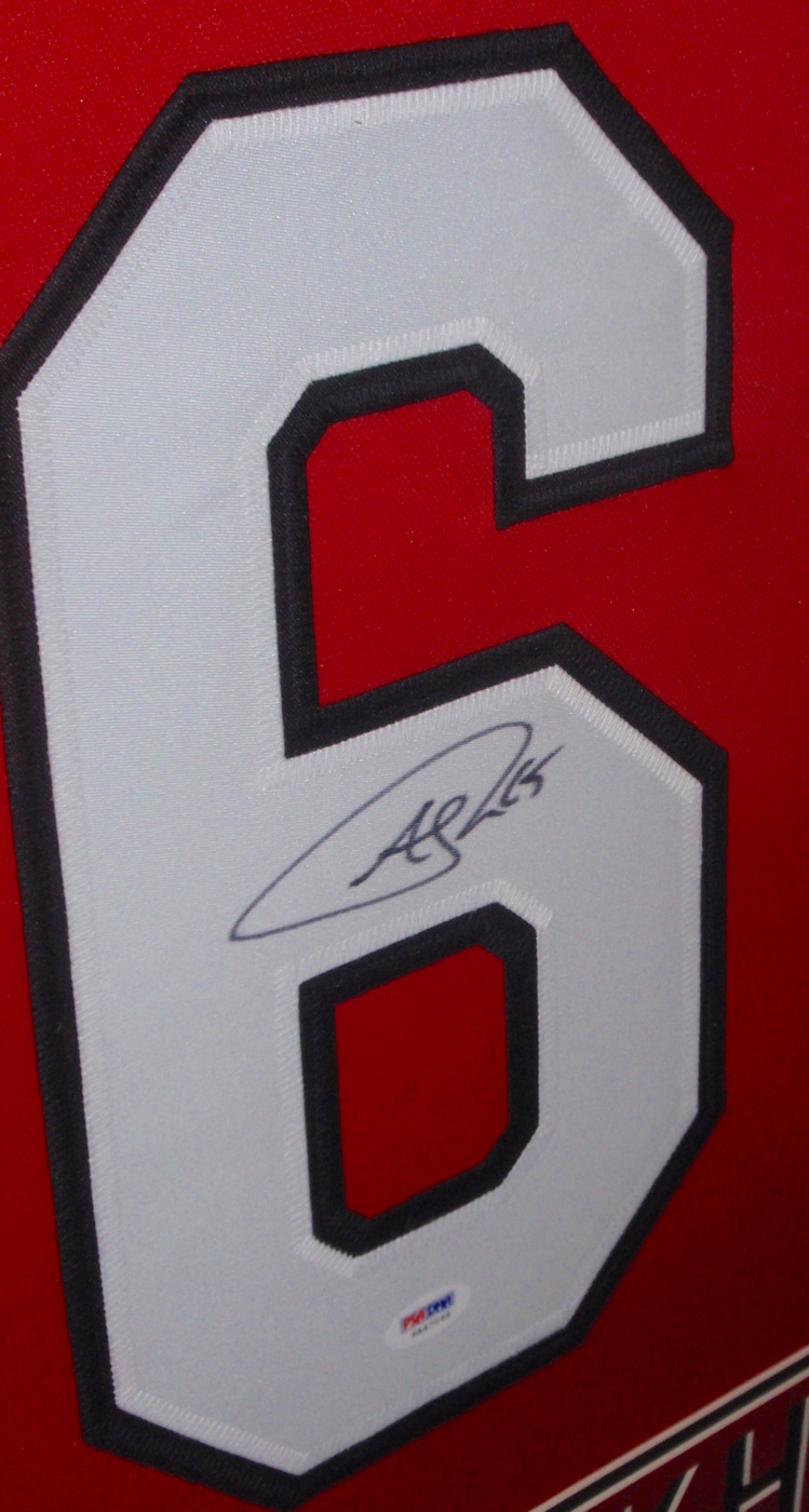 Andrew Shaw Signed Blackhawks 35x43 Custom Framed Jersey (PSA COA ...